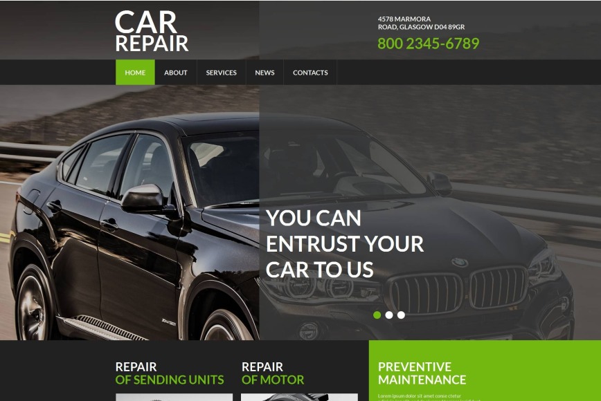 Car Repairing Web Design - MotoCMS