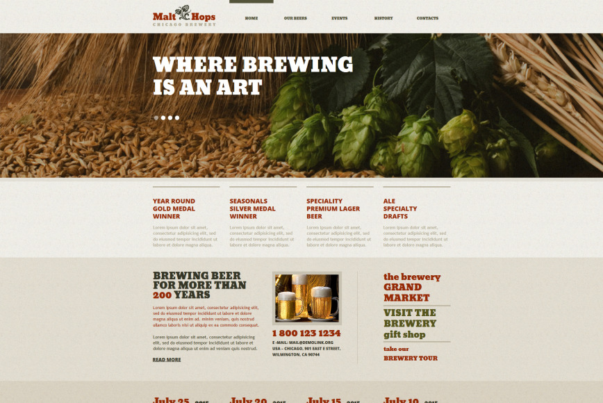 Brewery Website Design for Beer Production - MotoCMS