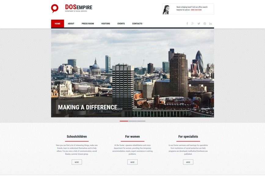 Social Website Design for Department of Social Services - MotoCMS