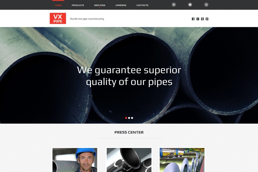 Factory Website Design for Steel Pipe Vendor - MotoCMS