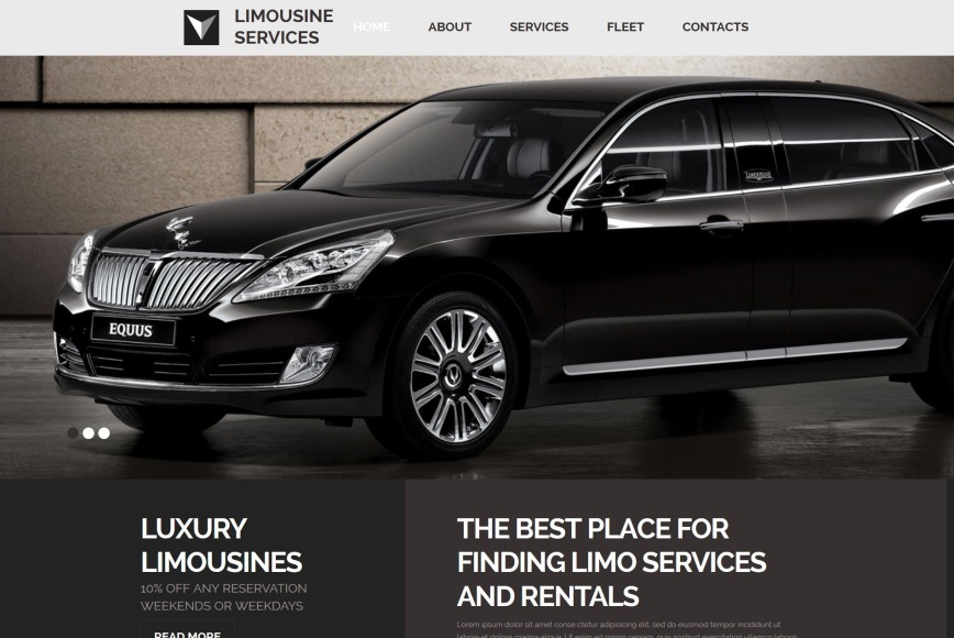 Car Rental Website Design For Limousine Service MotoCMS