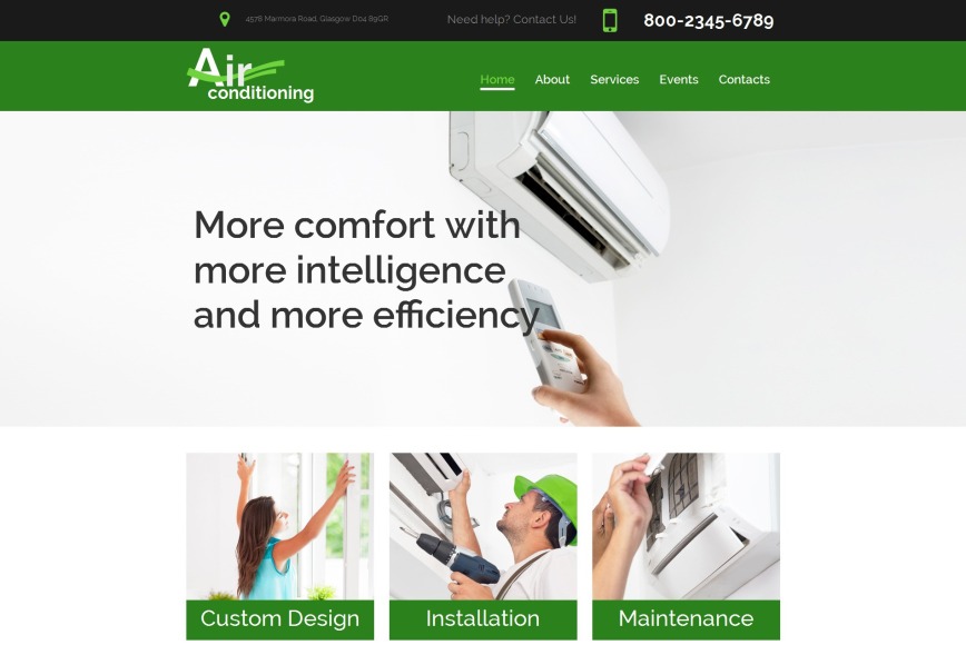 HVAC Website Design for Air Conditioning Services - MotoCMS