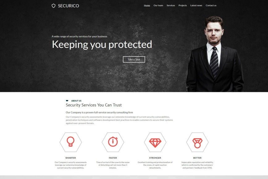 Home Security Website Template for Security Company - MotoCMS