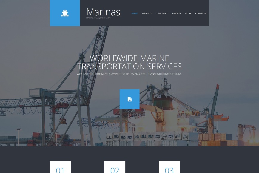 Shipping Company Website Template for Marine Transportation - MotoCMS