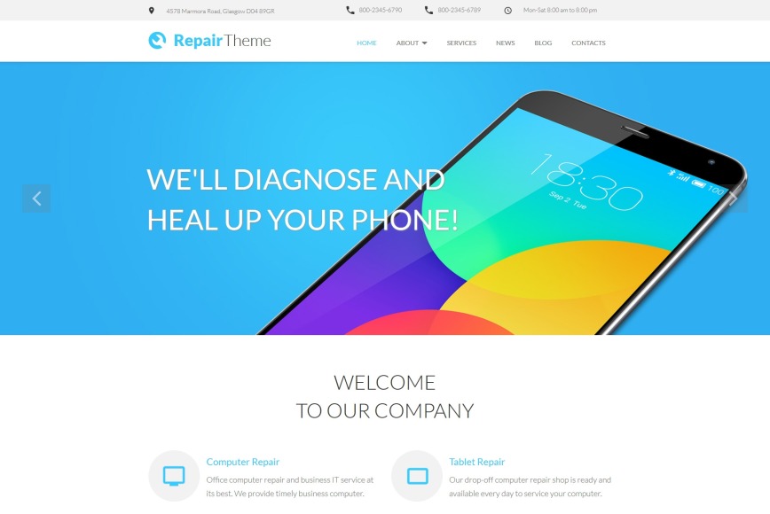 Cell Phone Repair Website Template For Mobile Service MotoCMS