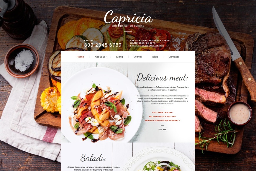 Restaurant Web Design Template for Italian Cuisine - MotoCMS