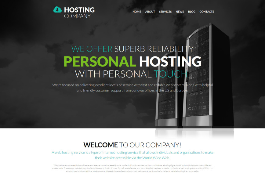 Hosting Site Template for Web Hosting Companies - MotoCMS