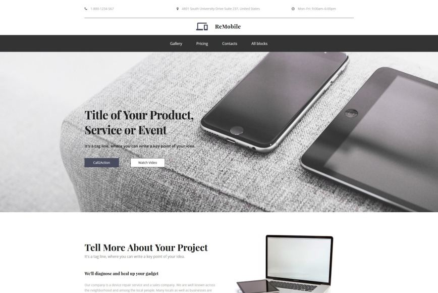 Mobile & Computer Repair Service Landing Page Template - MotoCMS