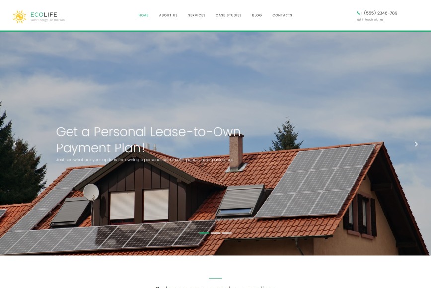 PV System Website Design Template for Solar Site - MotoCMS