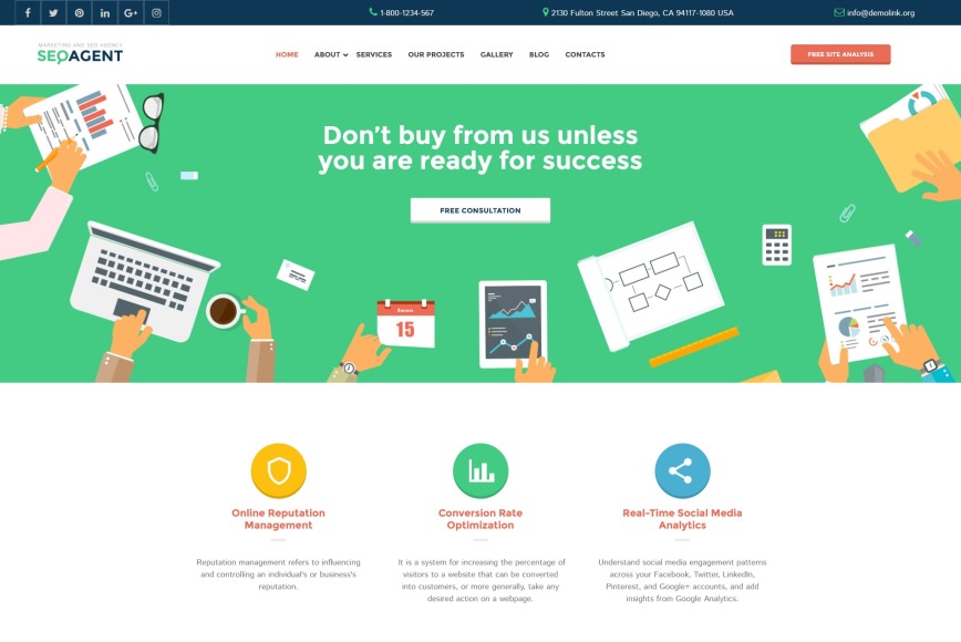 Best SEO Website Design for Marketing & SEO Agency - MotoCMS