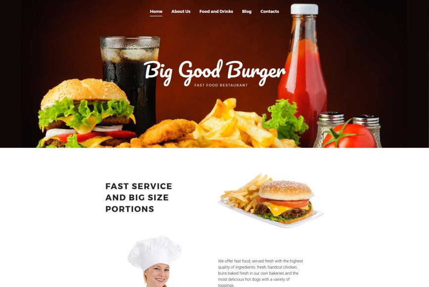 Fast Food Restaurant Website Template for Burger Bar - MotoCMS