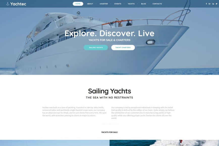 Yacht Charter Website Design for Sailing Yachts Sale - MotoCMS