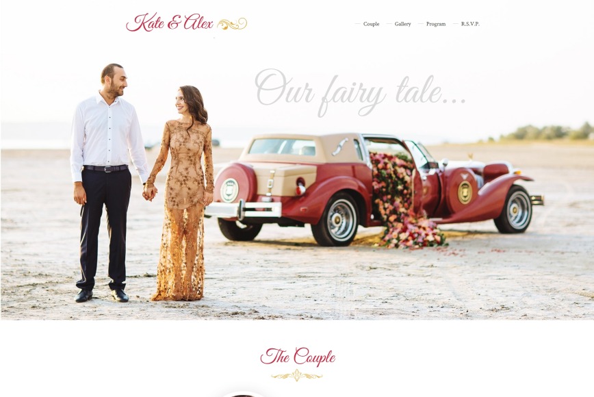 One Page Wedding Invitation Template - MotoCMS
