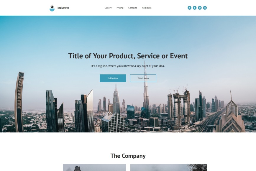 One Page Website Template for Engineering Company - MotoCMS