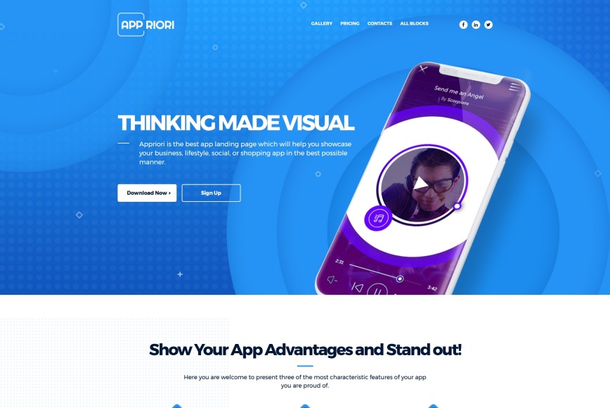 Mobile App Landing Page Template - MotoCMS