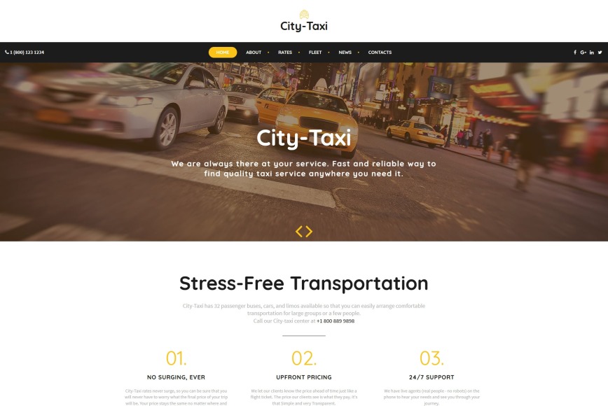 Taxi Service Website Template for Transport Site - MotoCMS