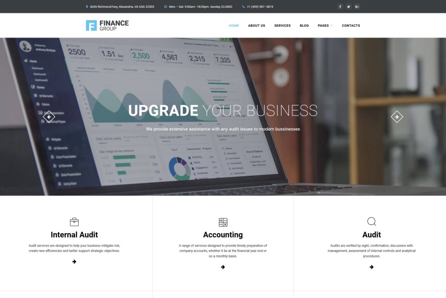 Audit Website Template for Financial Accounting - MotoCMS