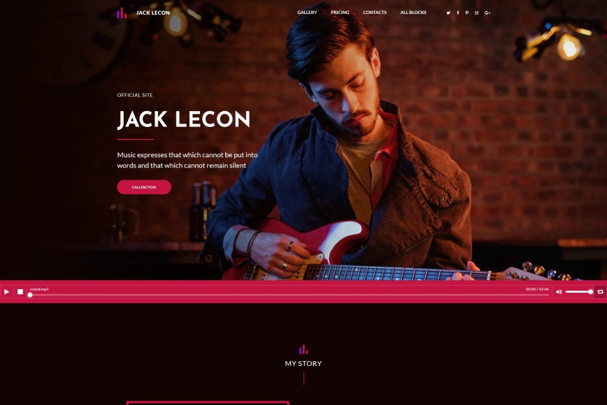 Music Artist Landing Page Template - MotoCMS