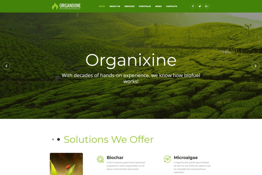 Green Energy Website Template for Biofuel Companies - MotoCMS