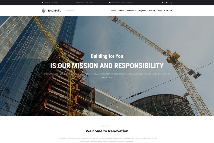 Construction Website Design for Building Companies - MotoCMS