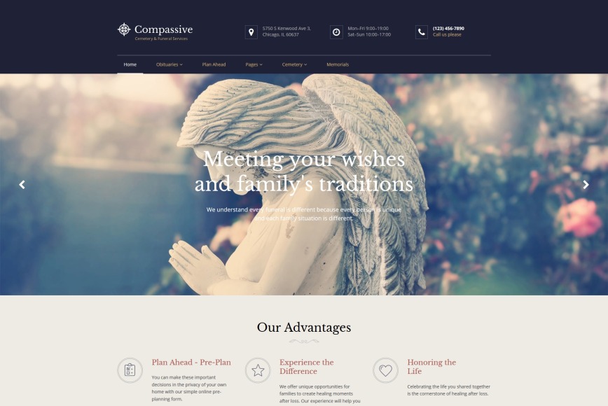Funeral Website Design for Cemetery & Funeral Services - MotoCMS