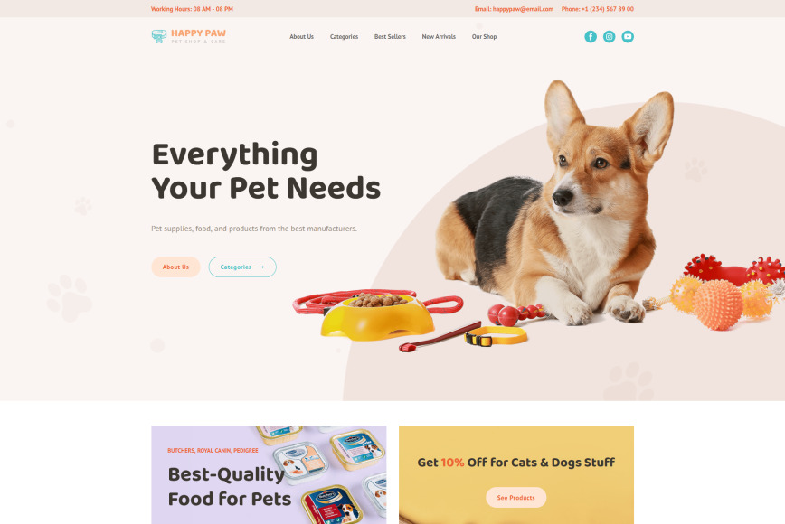 Top Pet Shop Website Design MotoCMS