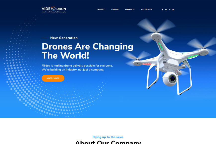 One Page Drone Photography Website Template MotoCMS