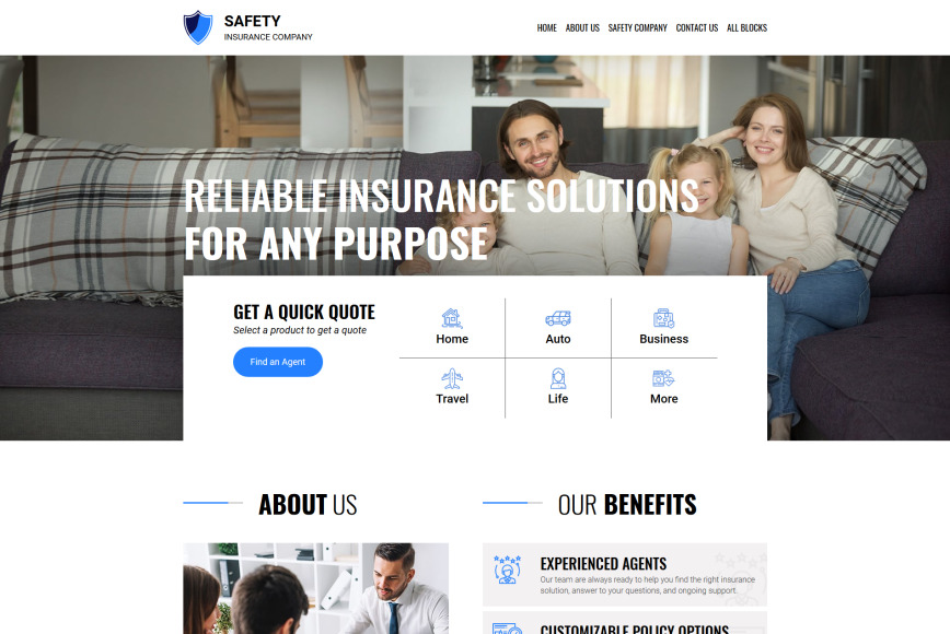 Insurance Landing Page Template for Agents - MotoCMS