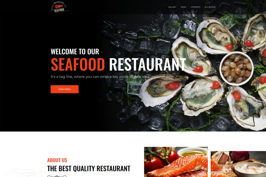 Restaurant Landing Page Design for Seafood House - MotoCMS