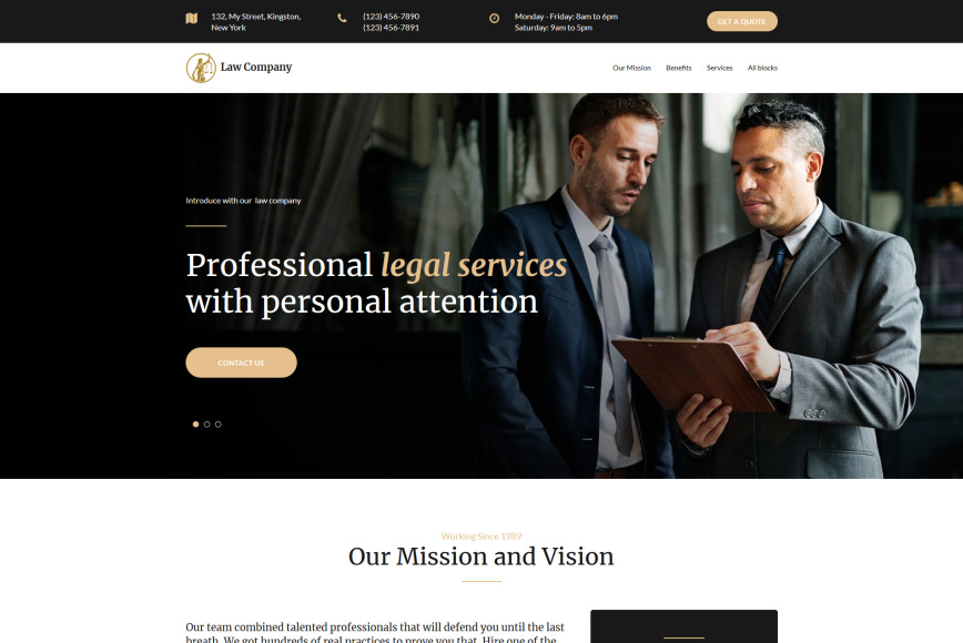 Law Landing Page Template - MotoCMS