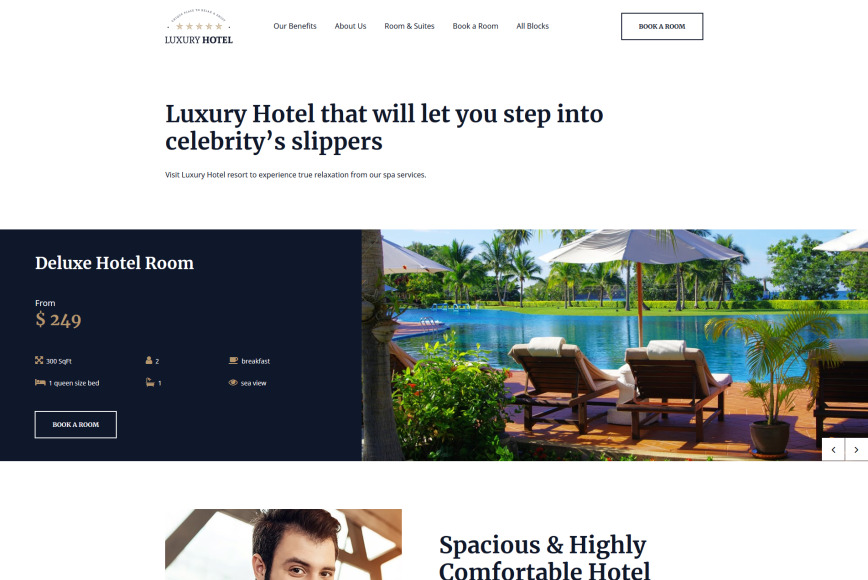 Landing Page Hotel Template for Hospitality Site - MotoCMS