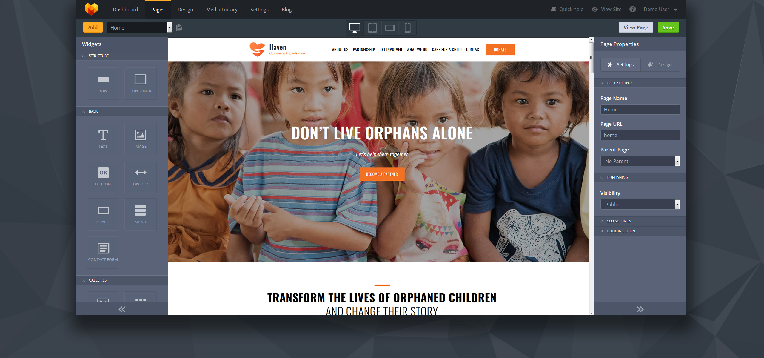 Orphanage Website Template for Childrens Community - MotoCMS