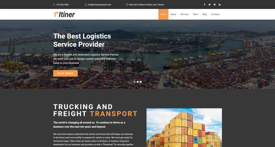 Logistics Company Website Template for Trucking Service - MotoCMS