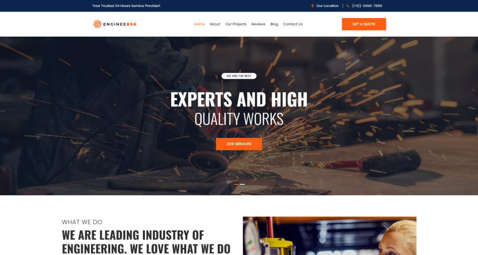 Electrical Company Website Template for Contractors - MotoCMS