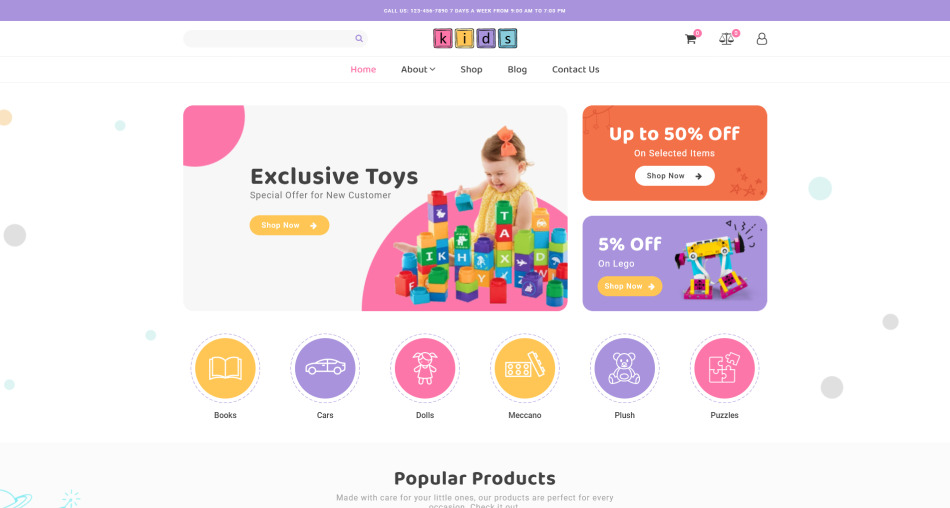 Kids Website Template for Kids Learning Center - MotoCMS