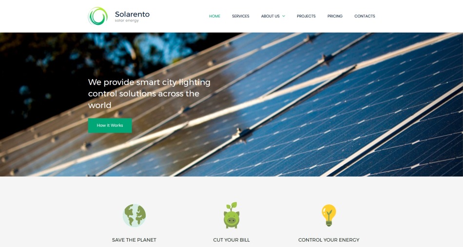 Solar Energy Web Template for Solar System Website - MotoCMS