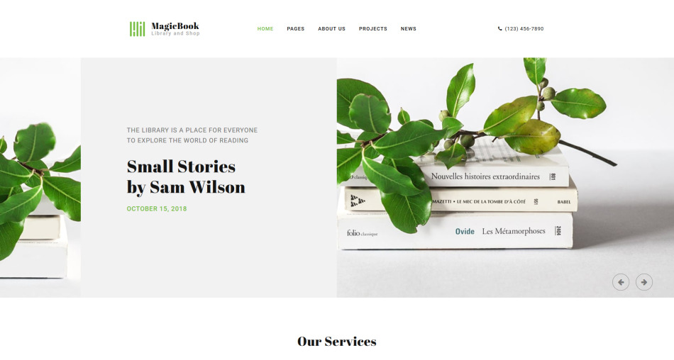 Public Library Website Template for Library & Book Store - MotoCMS