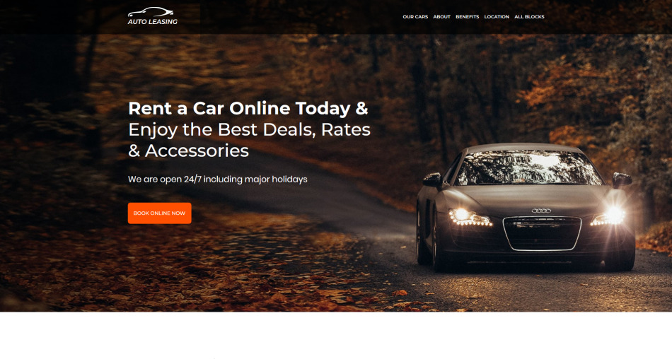 Car Booking Website Template for Car Rental Services - MotoCMS