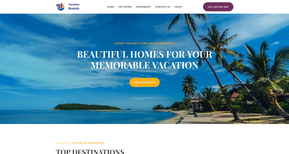 Guest House Website Template for Lodging Site - MotoCMS